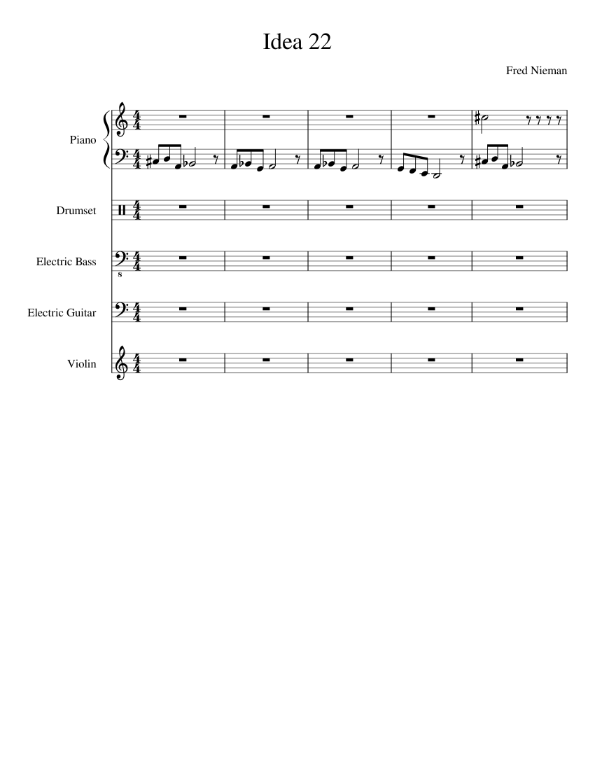 idea 22 Sheet Music for Piano, Violin, Guitar, Bass guitar & more ...