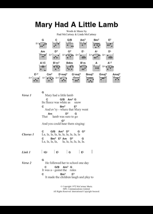 Play Official version of Mary had a little lamb Sheet Music by Paul ...