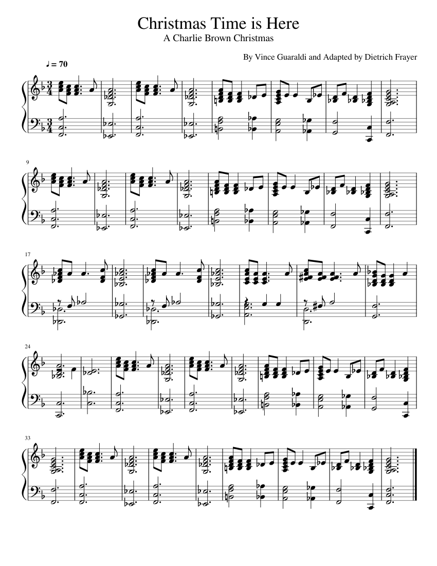 Christmas Time is Here Sheet music for Piano (Solo) | Musescore.com