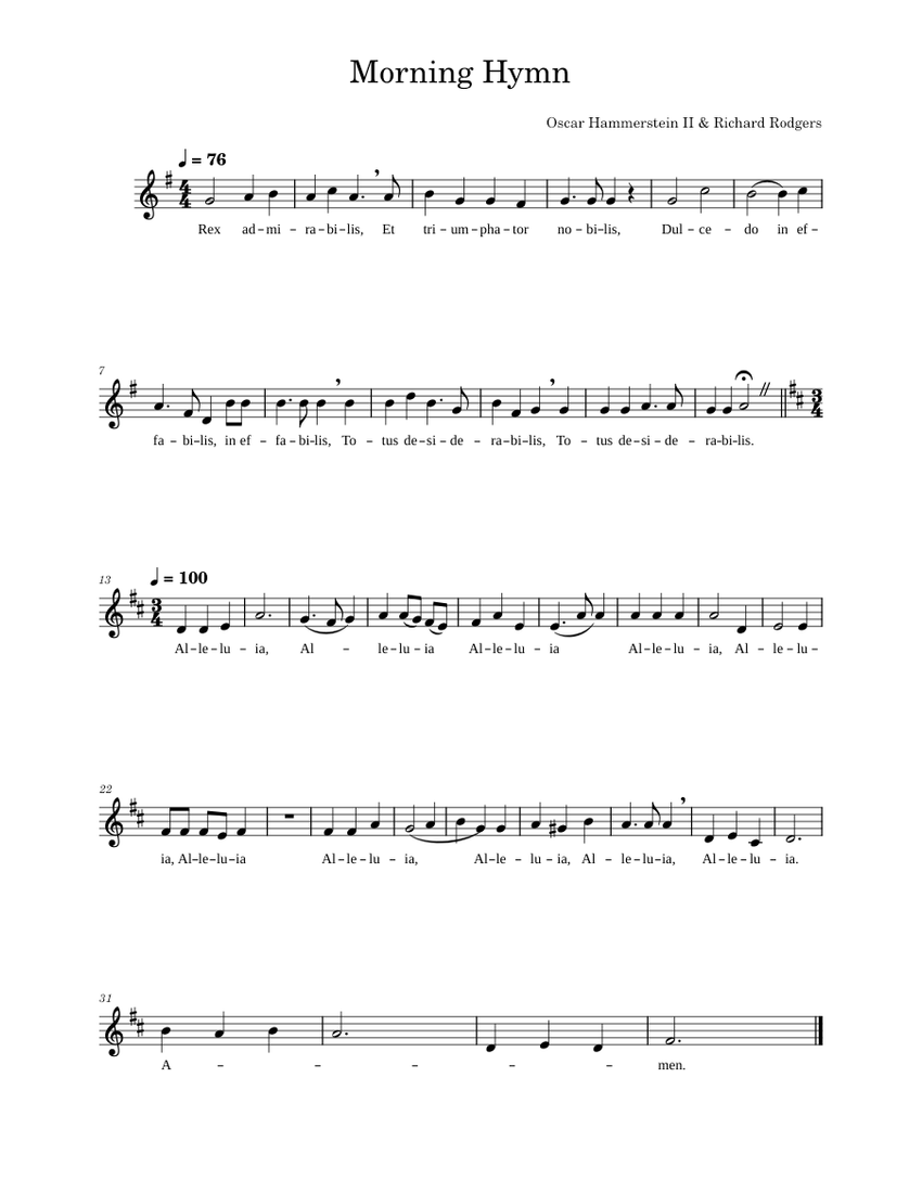 Morning Hymn – Part3 Sheet music for Oboe (Choral) | Musescore.com
