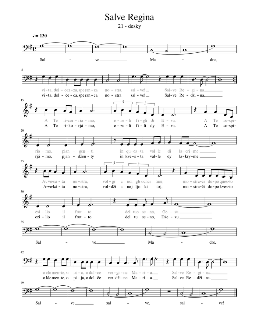 Salve regina - Misc Traditional Sheet Music for Piano (Solo) easy ...