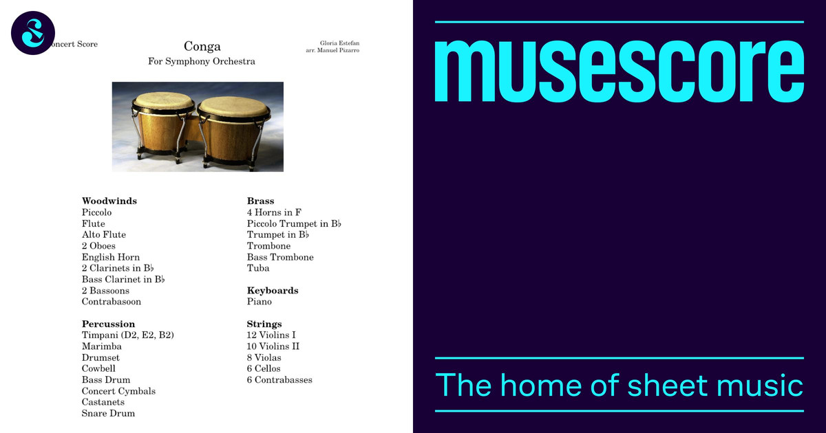 Conga – Miami Sound Machine Sheet Music for Piano, Trombone, Tuba ...