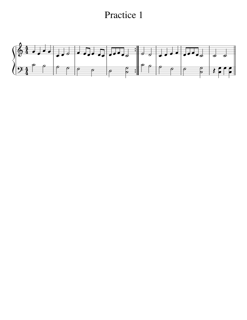 Practice 1 Sheet music for Piano (Solo) Easy | Musescore.com