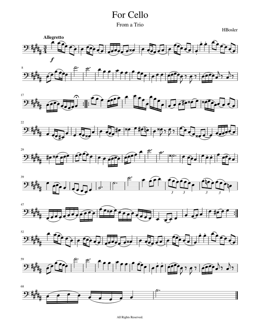 For Cello Sheet music for Cello (Solo) | Musescore.com