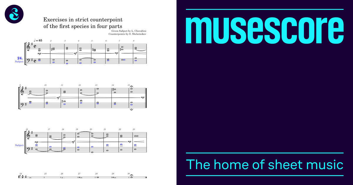 Exercises in strict counterpoint of the first species in four parts ...