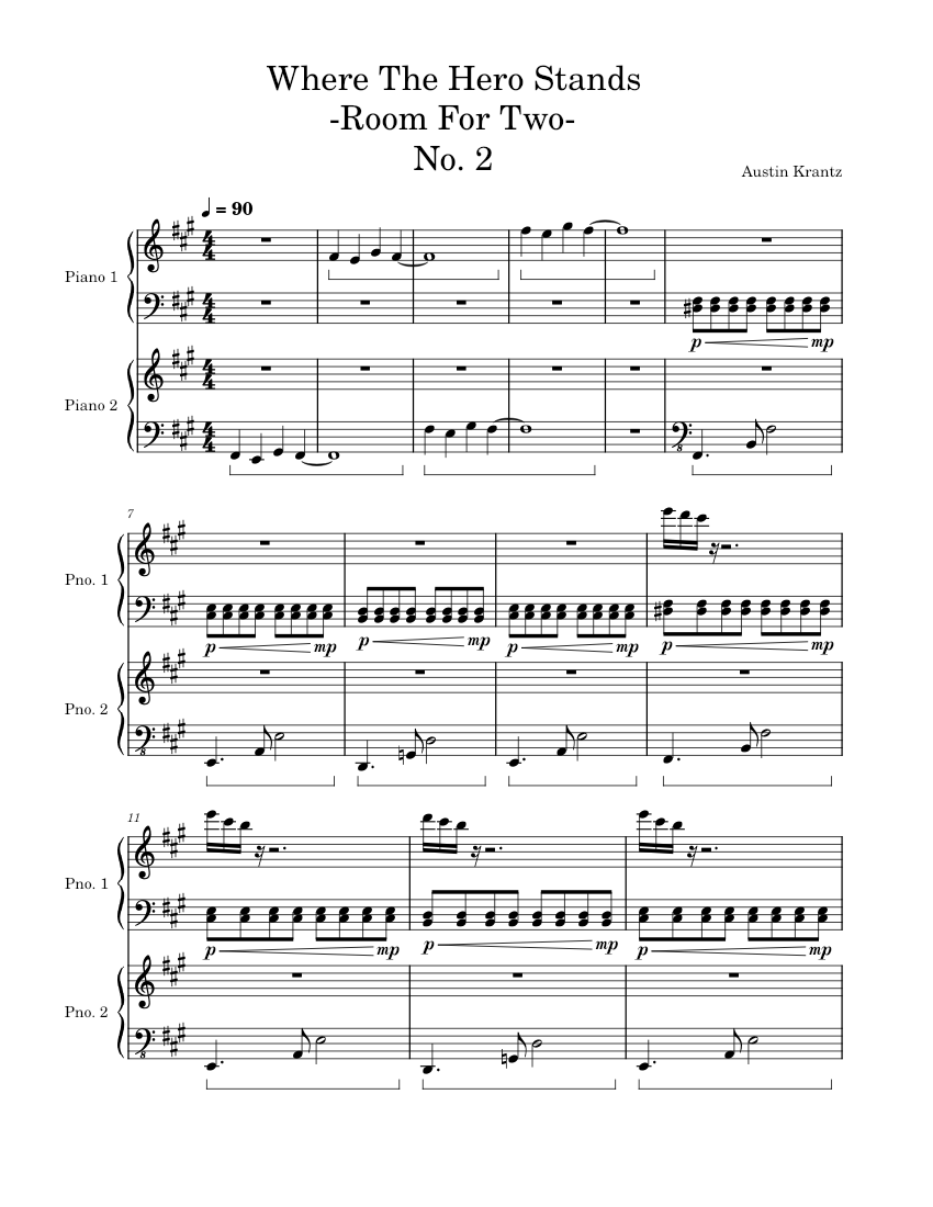 Where The Hero Stands -Room For Two- No. 2 - piano tutorial