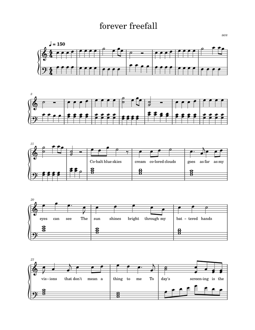 forever freefall Sheet music for Piano (Solo) | Musescore.com