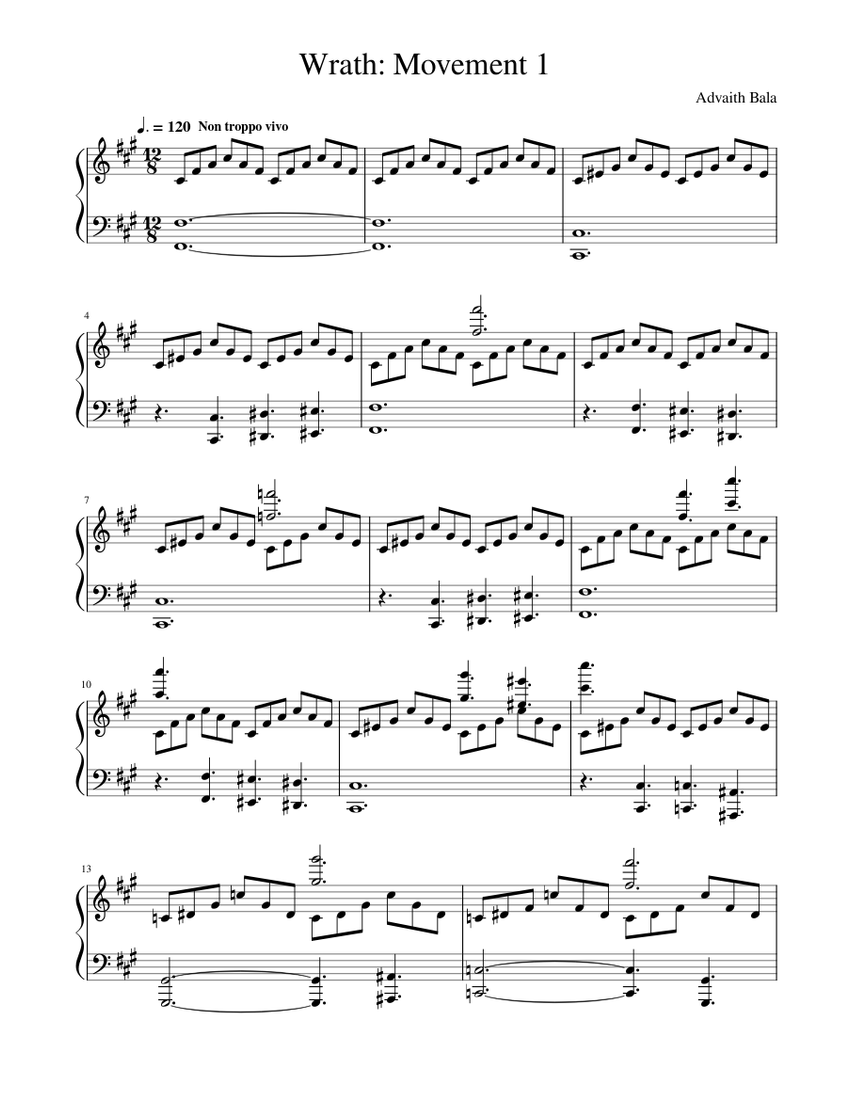 Wildfire, Movement 1 Sheet music for Piano (Solo) Easy | Musescore.com