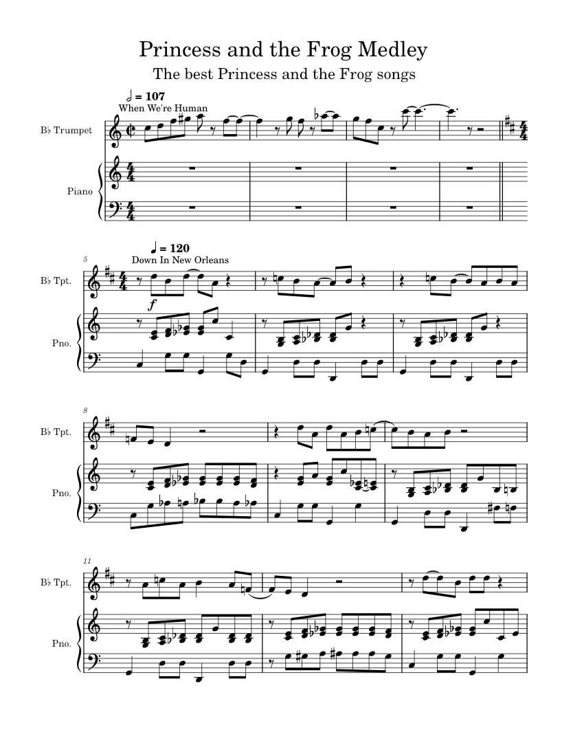 Princess and the Frog Medley – Randy Newman Princess and the Frog ...