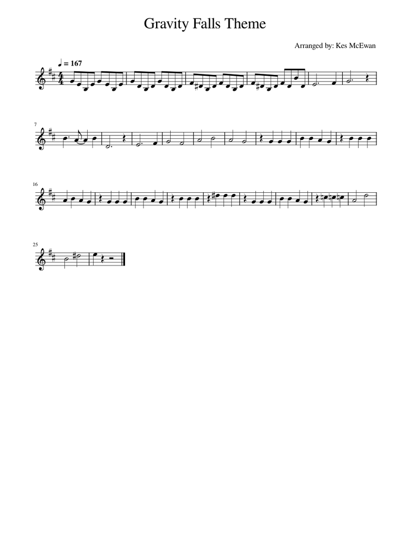 Gravity Falls Theme Sheet music for Clarinet in b-flat (Solo) | Musescore.com