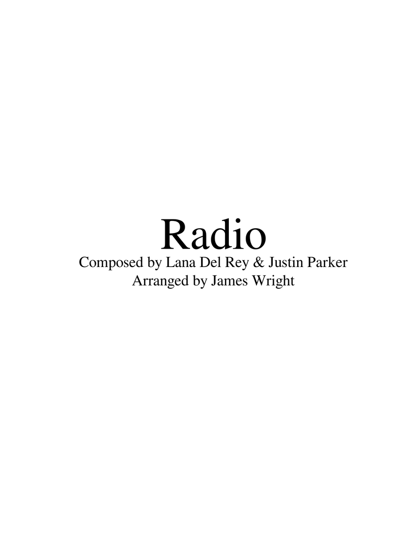 Radio Sheet Music with Chords for Piano, Alto, Organ, Violin & more ...