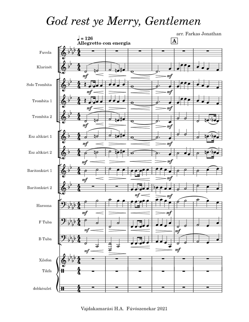 God rest ye merry gentlemen Sheet music for Trombone, Euphonium, Tuba ...