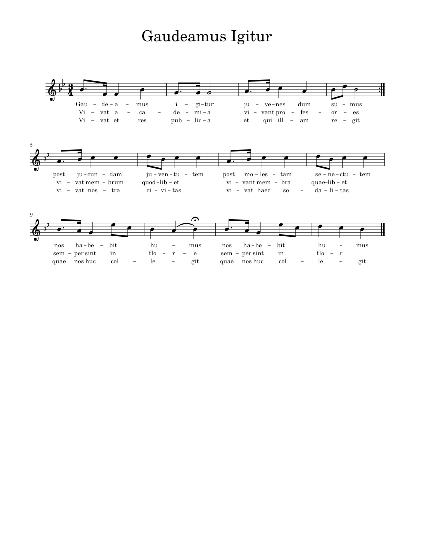 Gaudeamus Igitur – Misc Traditional Gaudeamus Igitur Magistrae Sheet ...