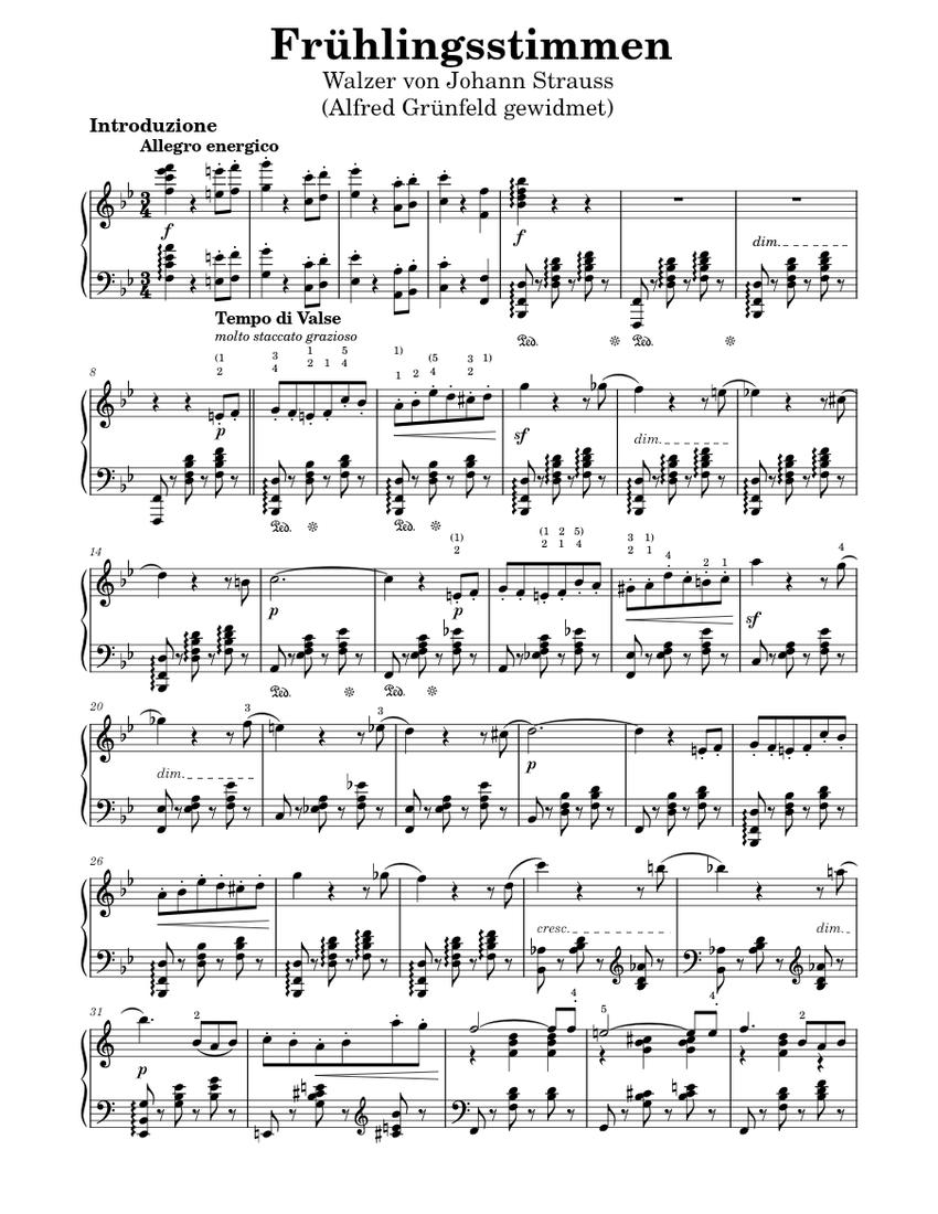 Frühlingsstimmen Walzer, Op.57 – Alfred Grünfeld Frühlingsstimmen ...