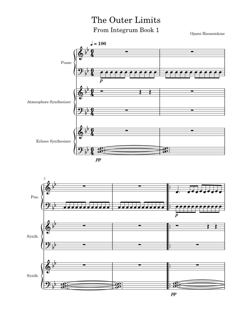 The Outer Limits Sheet Music for Piano, Synthesizer (Choral ...