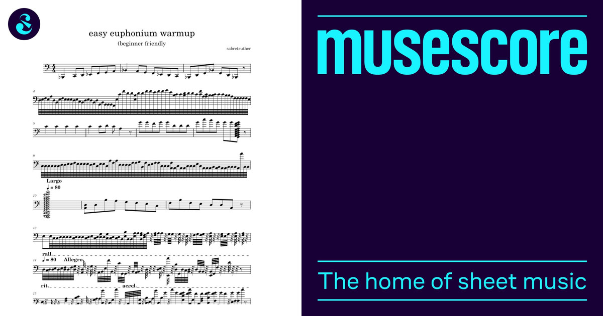 easy beginner friendly euphonium warmup – sabretruther Sheet music for ...