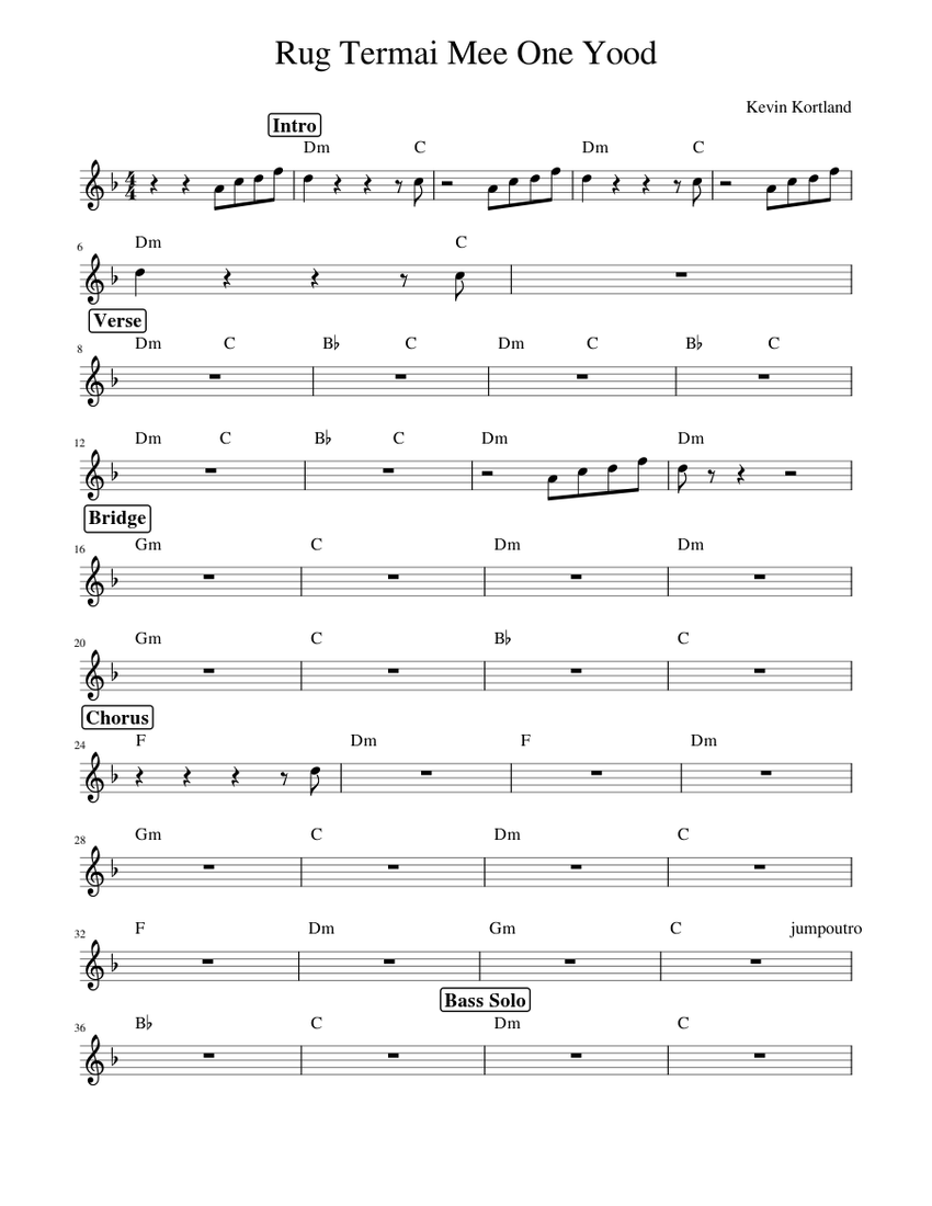 Rug_Termai_Mee_One_Yood Sheet music for Piano (Solo) Easy | Musescore.com