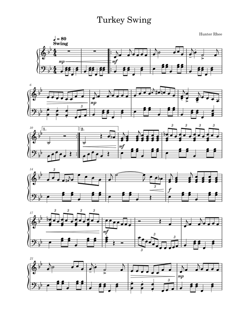 Turkey Swing Sheet music for Piano (Solo) | Musescore.com