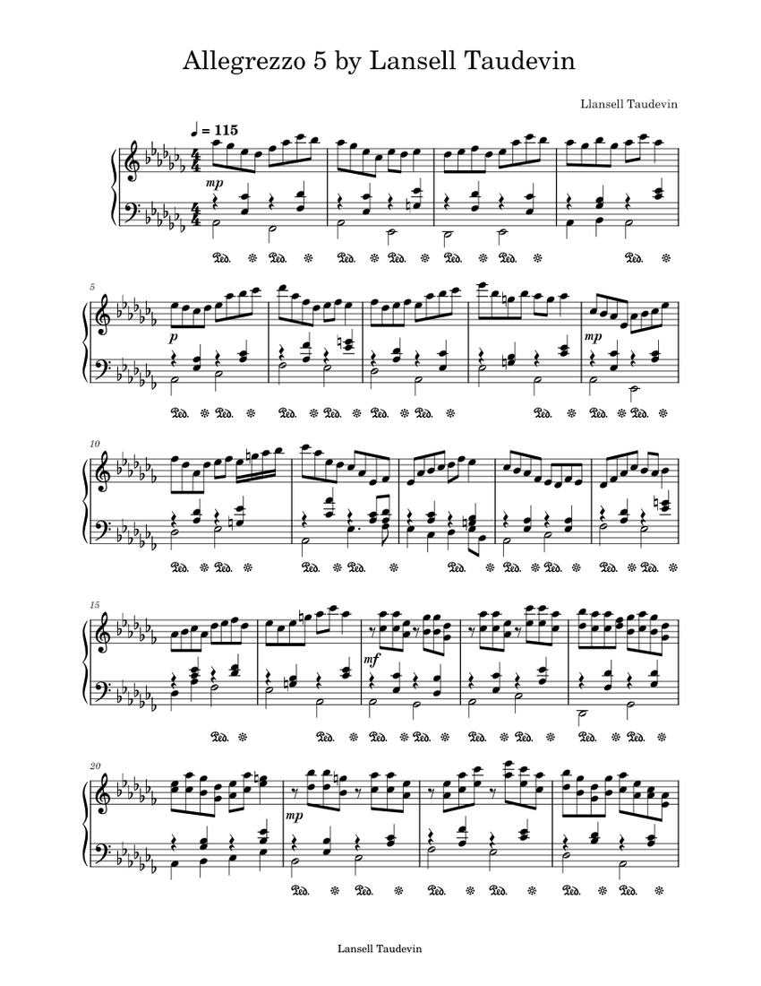 Allegrezzo_5_by_Lansell_Taudevin Sheet Music for Piano (Solo ...