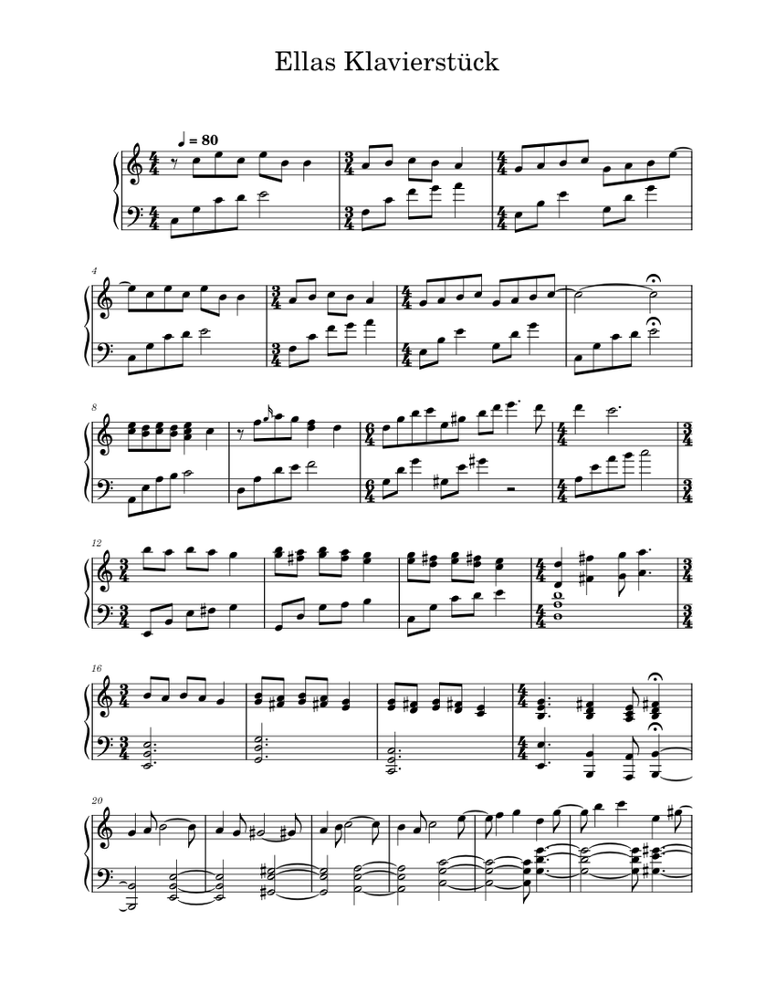 Ellas_Klavierstueck aktuell Sheet music for Piano (Solo) | Musescore.com