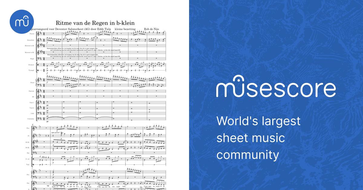 Ritme_van_de_regen__Rob_de_Nijs in b klein arr Eddy Tulp aug 2023 Sheet ...