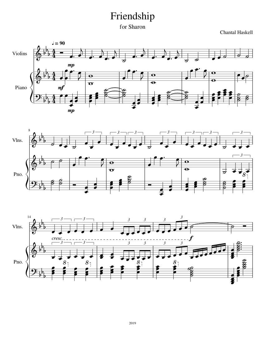 Friendship Sheet music for Piano, Strings group (Solo) | Musescore.com