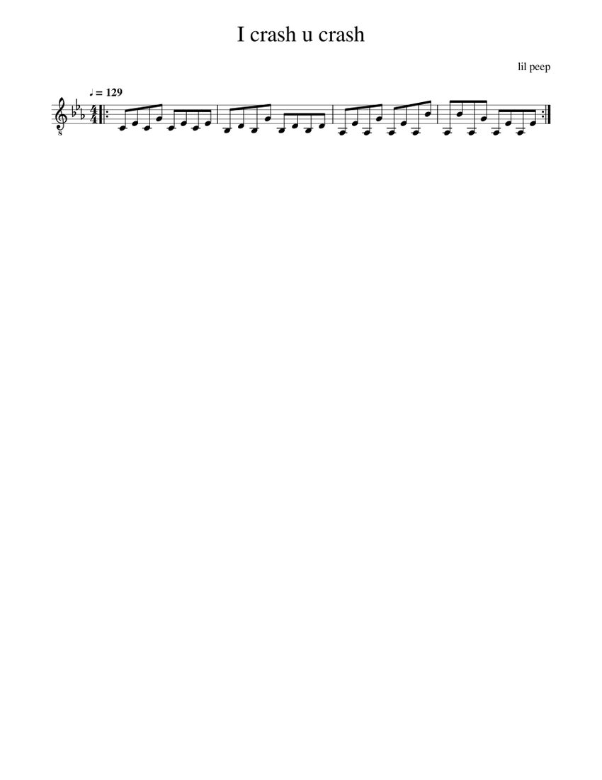 I crash u crash Sheet Music for Guitar (Solo) | MuseScore.com