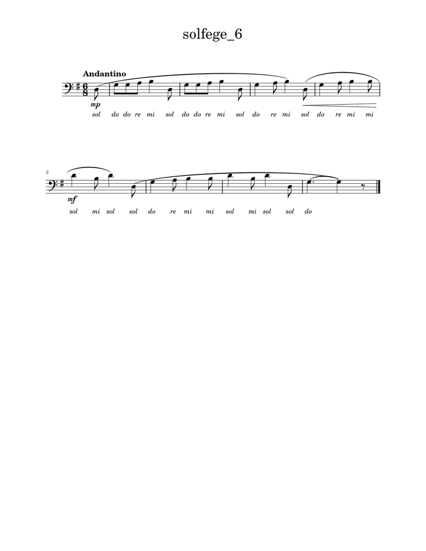 solfege 6 Sheet music for Piano (Solo) Easy | Musescore.com