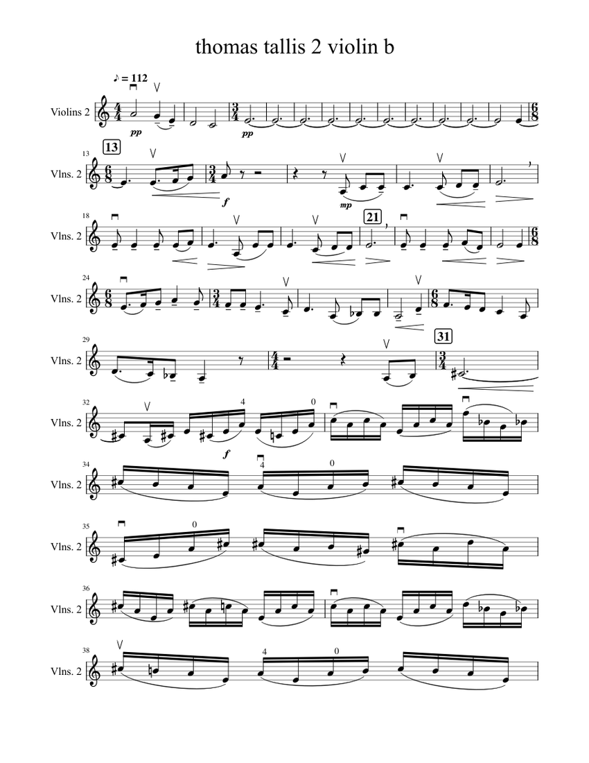 thomas_tallis_2_violin_b Sheet Music for Strings group (Solo ...