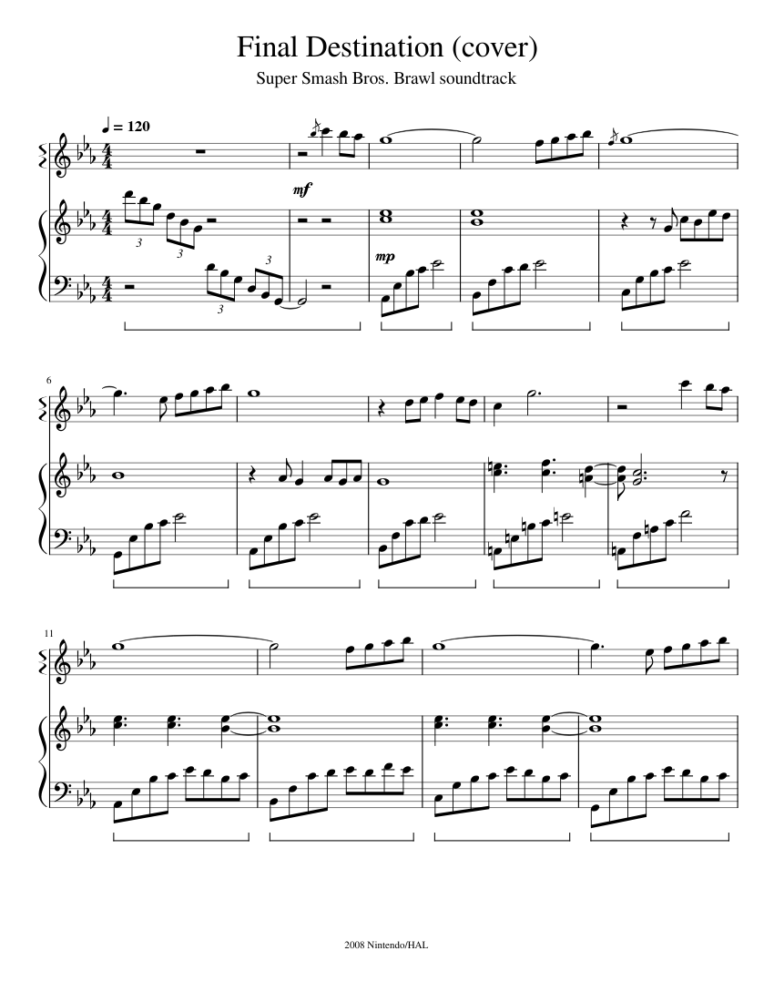 Final Destination (Brawl) (cover) Sheet music for Piano (Piano Duo ...