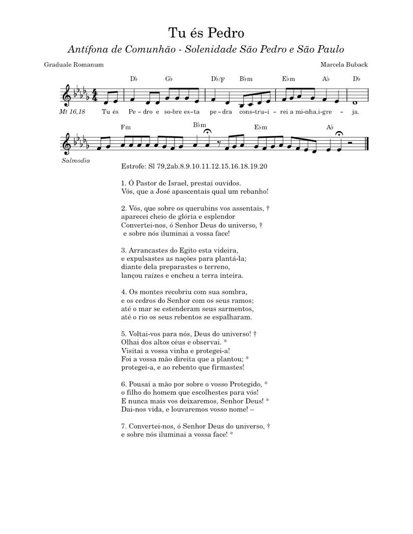 Tu_és_Pedro Sheet Music with Chords for Flute (Solo) | MuseScore.com