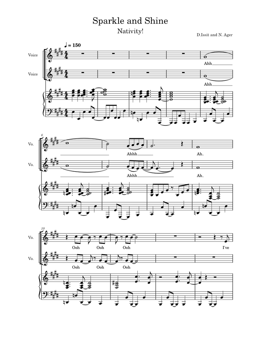 Sparkle And Shine – Nativity Sparkle And Shine! Sheet music for Piano ...