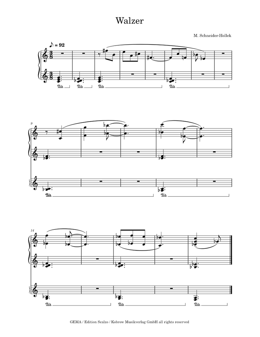 Walzer for Piano solo - piano tutorial