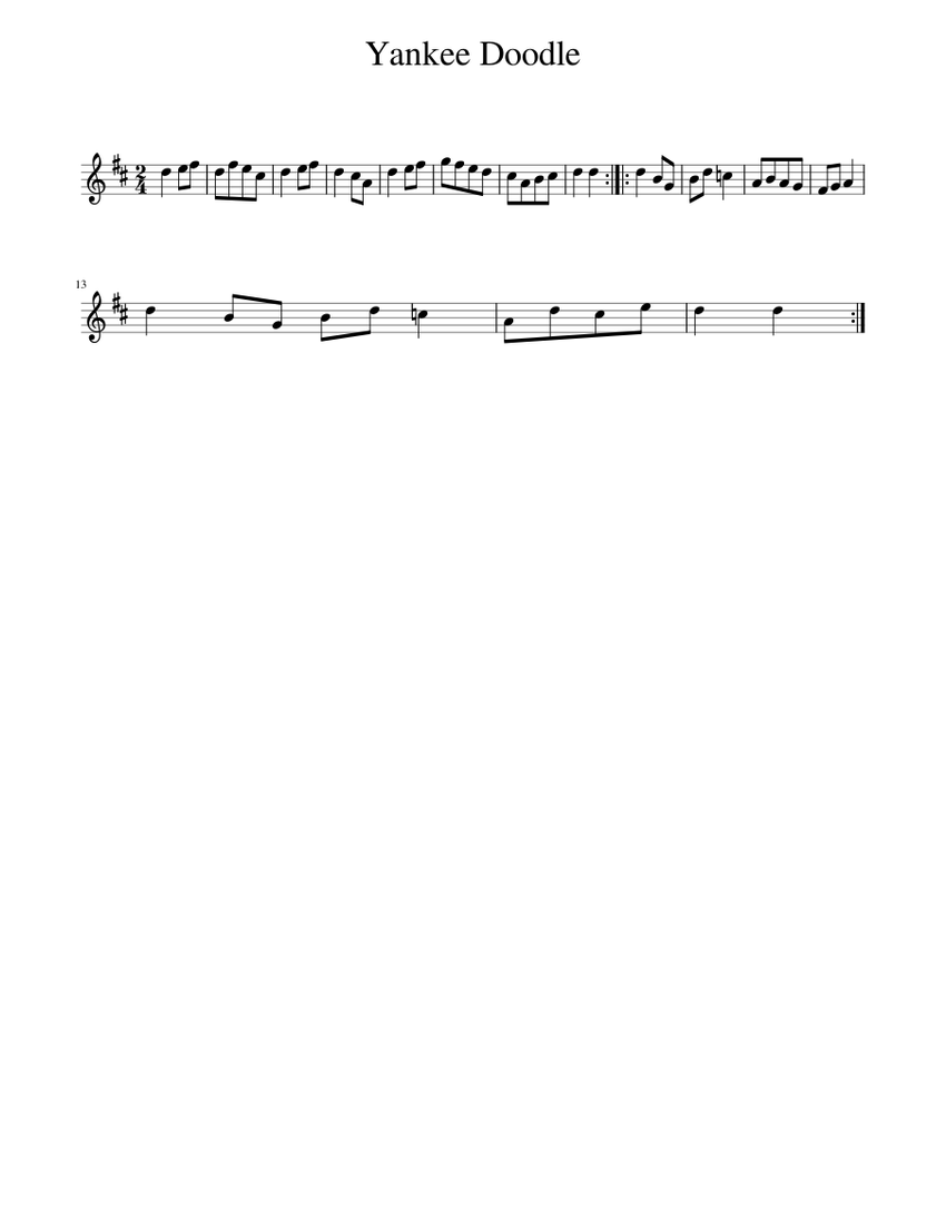 Yankee Doodle Sheet music for Piano (Solo) Easy | Musescore.com