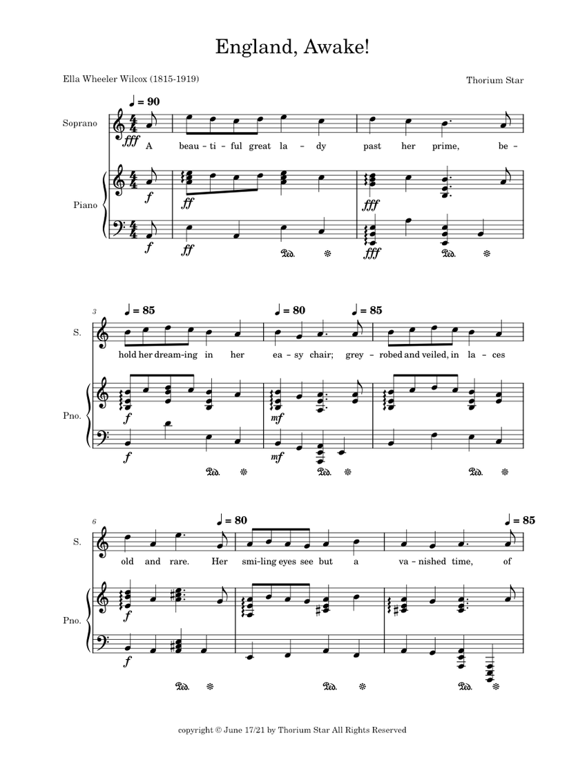 England, Awake! Sheet music for Piano, Soprano (Piano-Voice ...