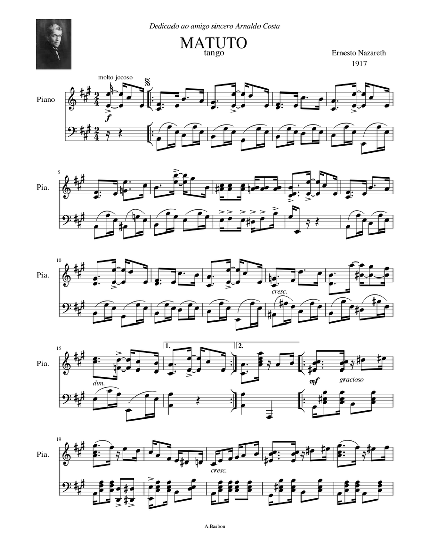 MATUTO Sheet music for Piano (Piano Duo) | Musescore.com