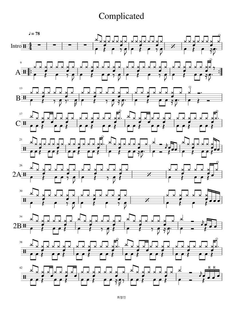 Complicated Sheet music for Drum group (Solo) | Musescore.com