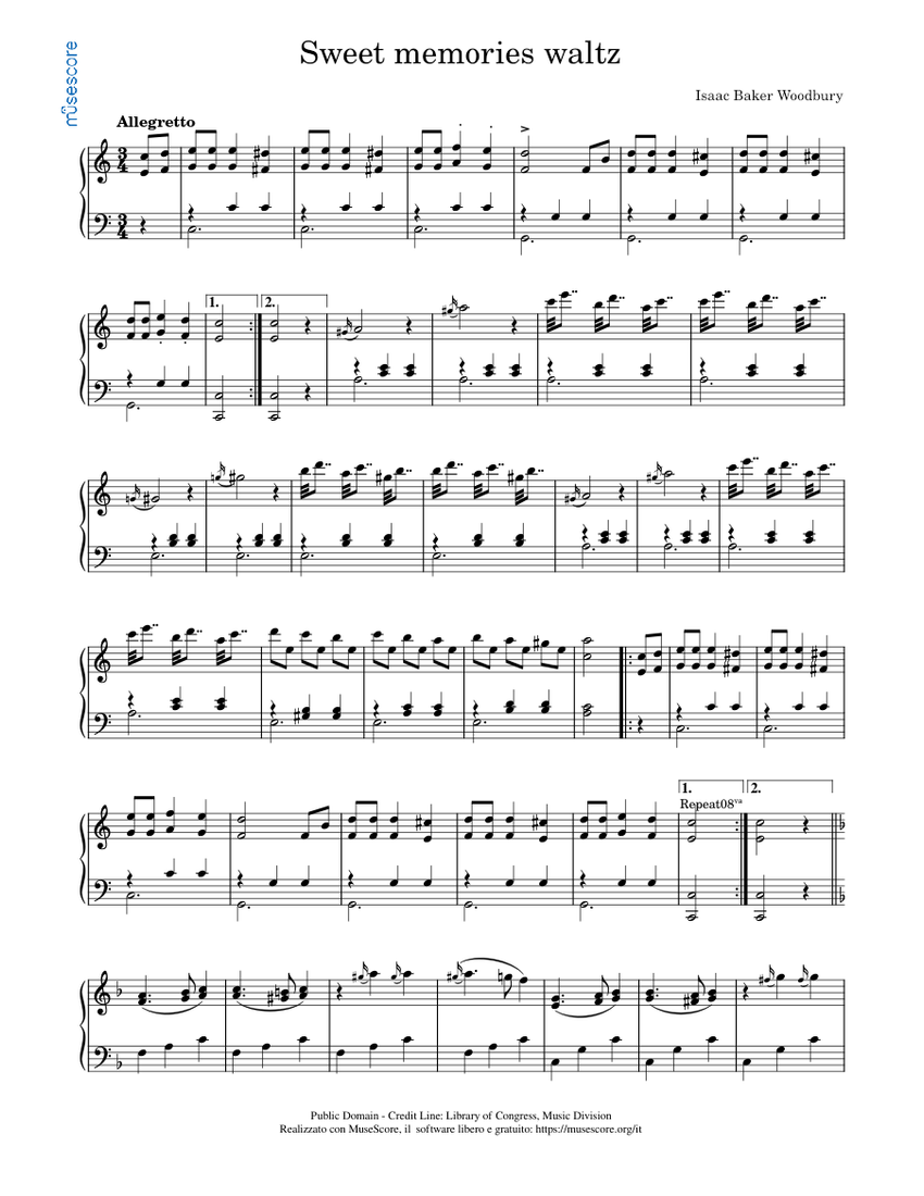 Sweet memories waltz Sheet Music for Piano (Solo) Easy | MuseScore.com