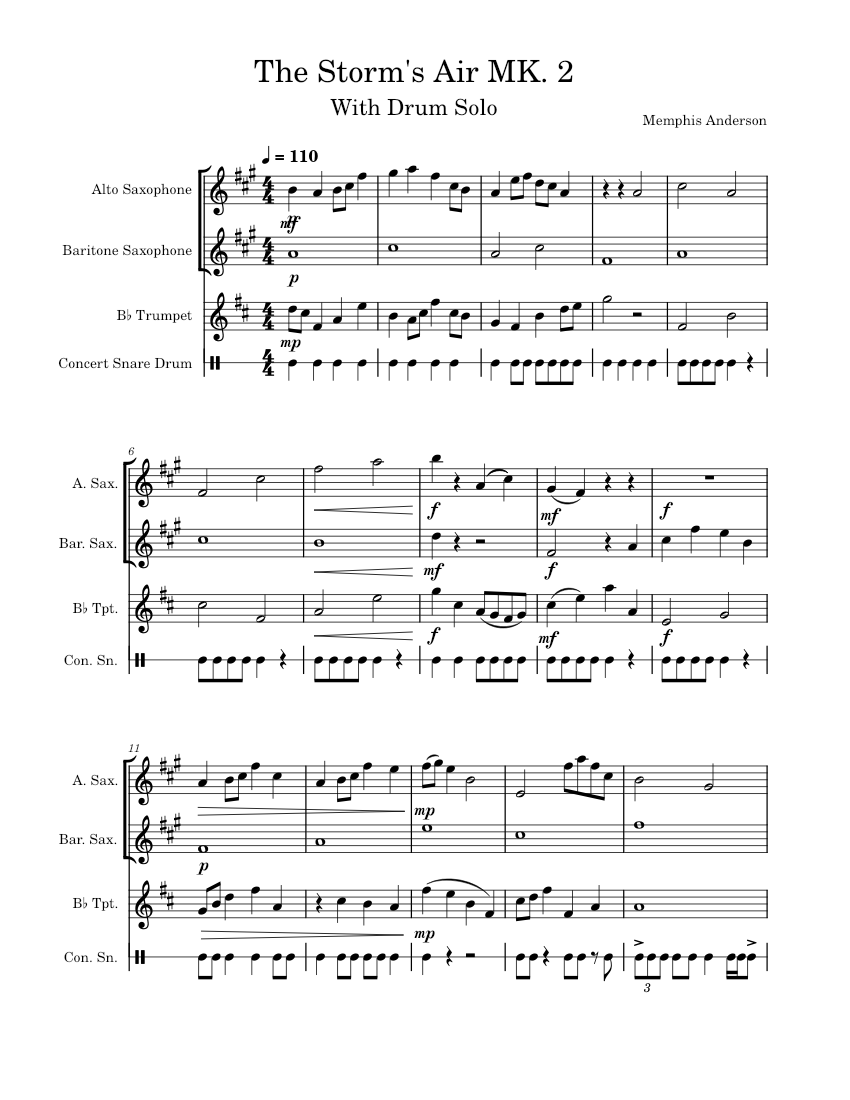 The Storm's Air Mark 2 - Memphis Anderson Sheet music for Saxophone ...