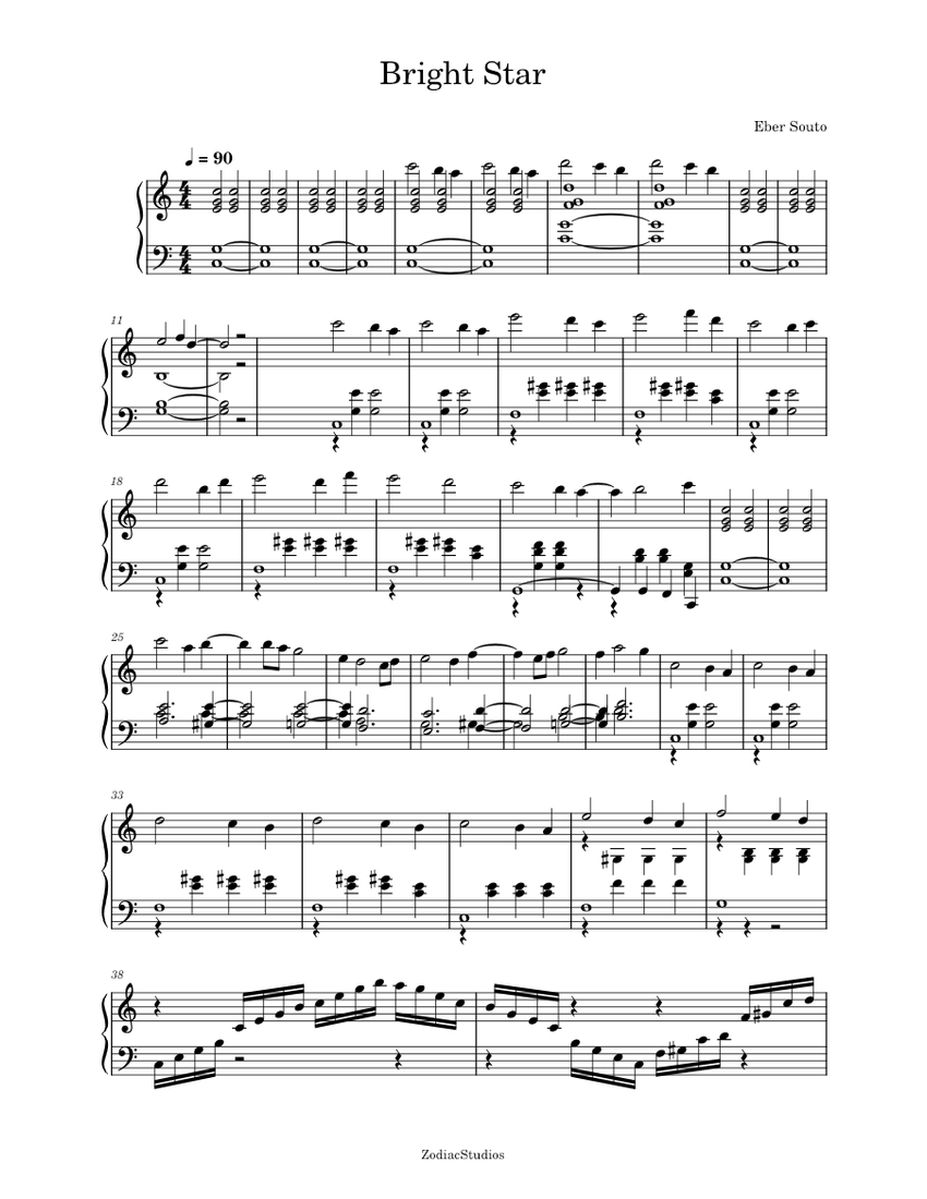 Bright Star Sheet Music for Piano (Solo) | MuseScore.com