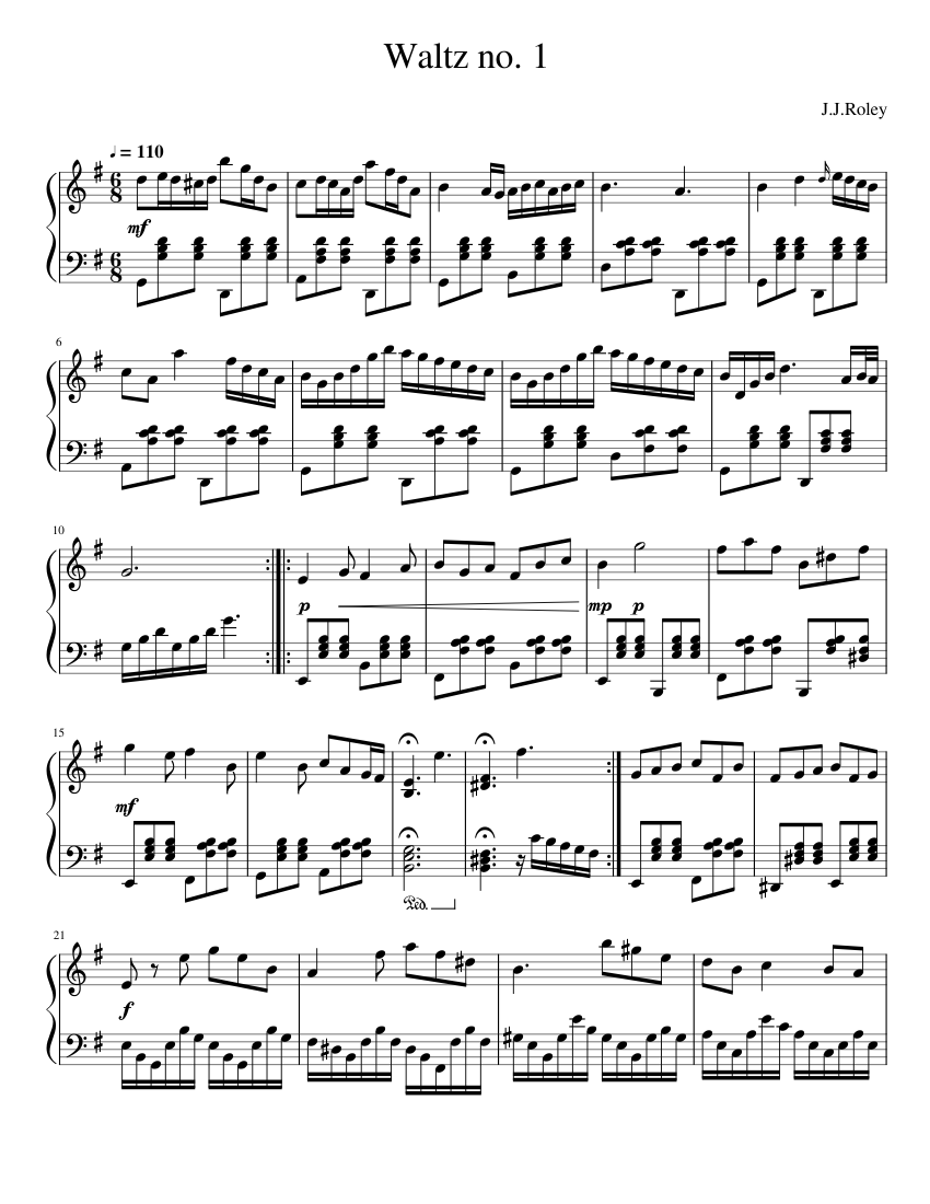 Waltz no. 1 Sheet music for Piano (Solo) | Musescore.com