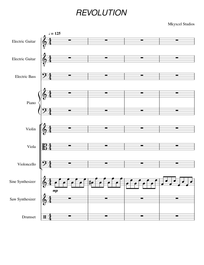 Revolution Sheet Music for Piano, Violin, Viola, Cello & more ...