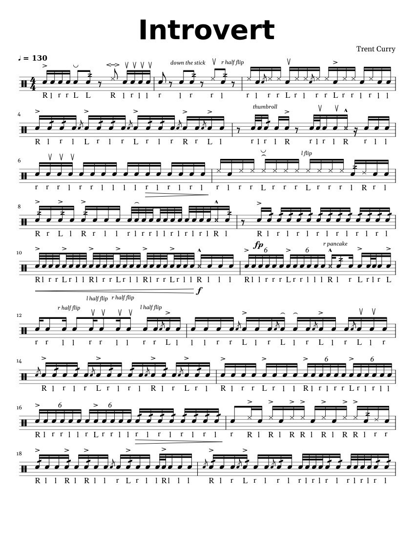 Introvert Sheet music for Snare drum (Solo) | Musescore.com