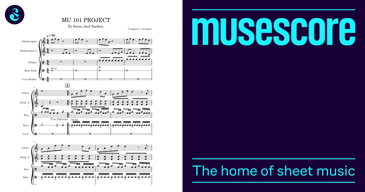 MU 101 PROJECT - copy – pteraji Sheet music for Glockenspiel, Drum ...