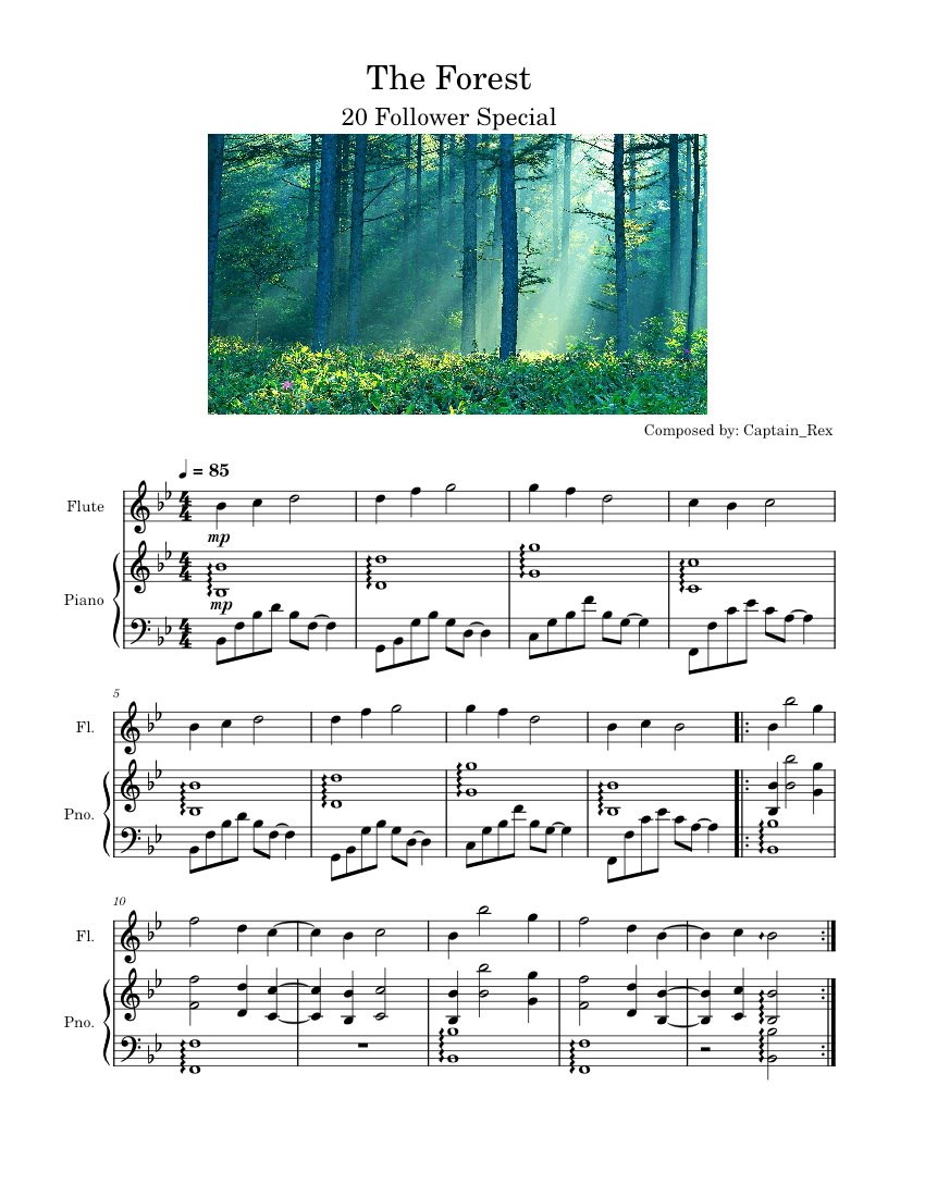 The Forest Sheet music for Piano, Flute (Mixed Duet) | Musescore.com