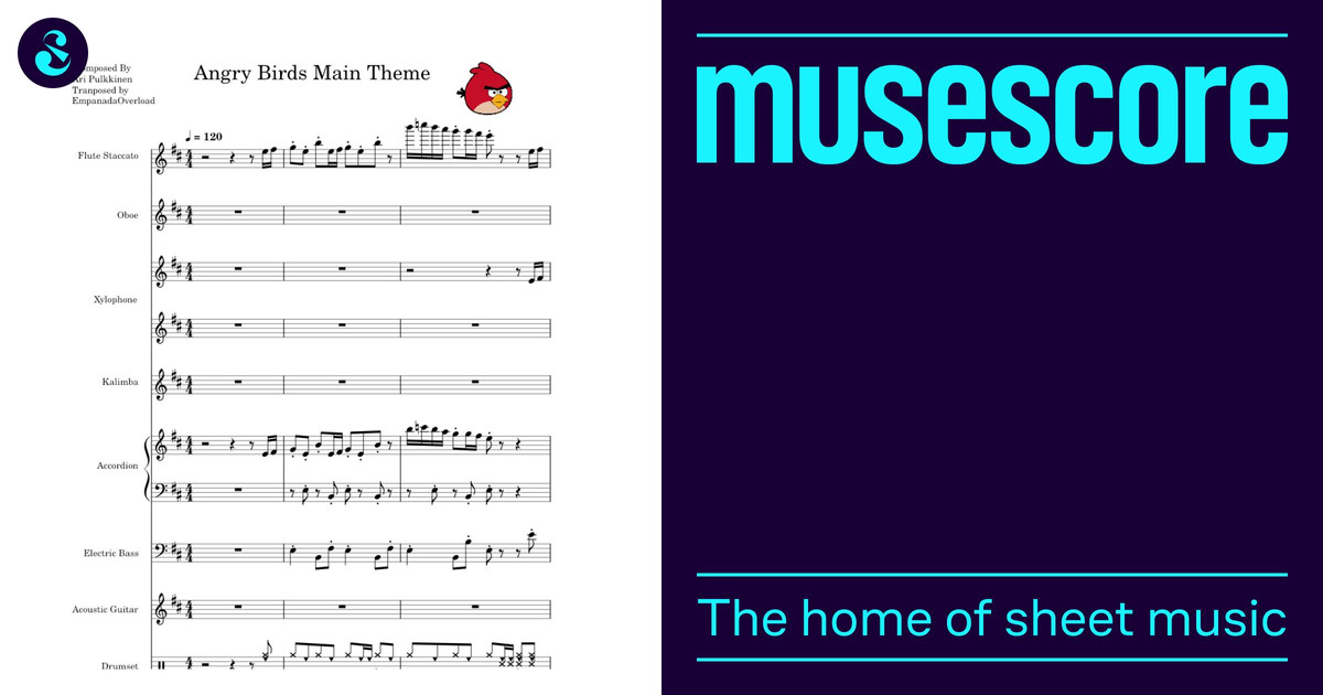 Angry Birds Main Theme – Ari Pulkkinen Angry Birds Main Theme Sheet ...