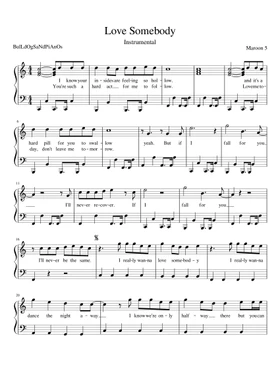 Love Somebody Maroon 5 Sheet Music
