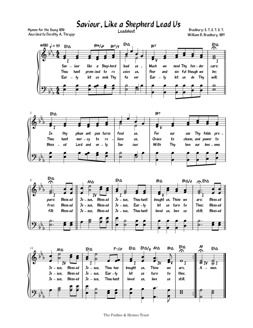 Saviour, Like a Shepherd Lead Us Sheet music for Piano (Solo) Easy ...