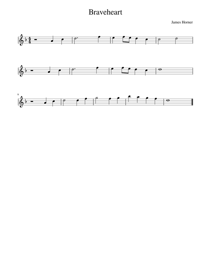Braveheart Theme Sheet music for Flute (Solo) | Musescore.com