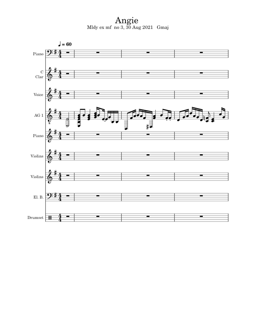 Angie Sheet music for Piano, Vocals, Guitar, Bass guitar & more ...